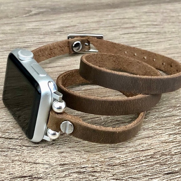 Simeon D | Accessories | Triple Wrap Vintage Brown Apple Watch Leather ...